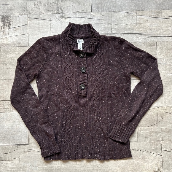 Bass | Sweaters | Vintage Gh Bass Co Brown Cable Knit Sweater 9s ...